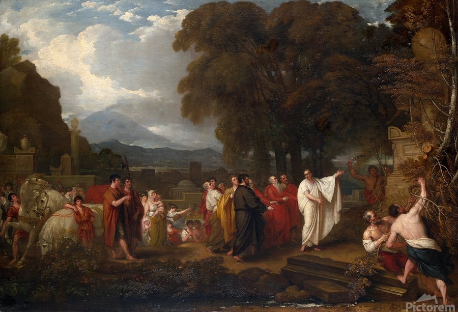 Cicero Discovering the Tomb of Archimedes [1804] by Benjamin West [1738–1820] by MyCozyFineArt ...